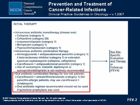 NCCN Prevention and Treatment of Cancer-Related Infections Guidelines ...