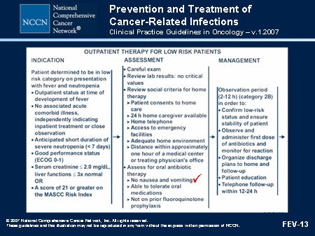 NCCN Prevention and Treatment of Cancer-Related Infections Guidelines ...