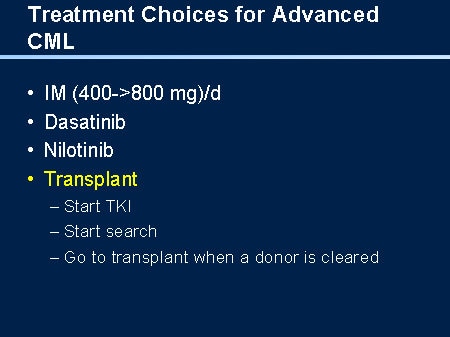 Advances in the Treatment of Chronic Myelogenous Leukemia (Slides with ...