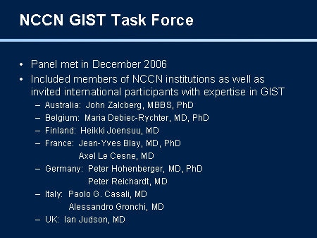 NCCN Task Force Report: Gastrointestinal Stromal Tumors (GISTs) (Slides ...