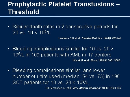 Blood Products and Growth Factors in the Treatment of Thrombocytopenia ...