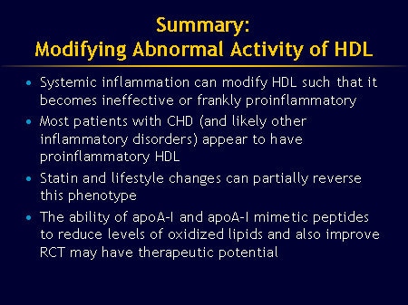 Modifying Abnormal HDL Activity in Patients with Coronary Heart Disease ...
