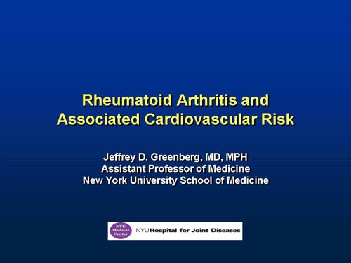 Rheumatoid Arthritis, Inflammation and Cardiovascular Disease