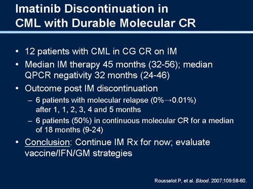 Update on Front-Line Therapy of CML With Imatinib and Results With ...