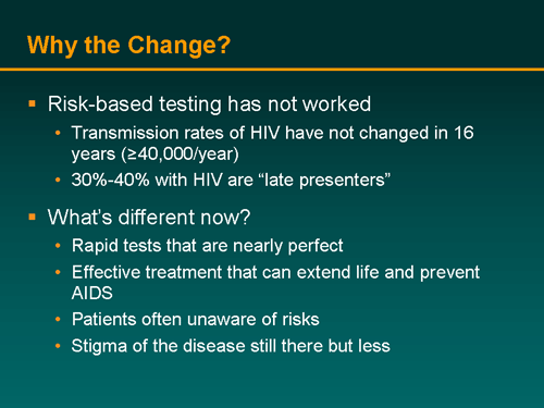 Routine Opt-Out Testing for HIV: Rationale and Obstacles (Slide/Transcript)