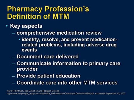 The Impact of a Specialty Pharmacy Service on Meeting MTM Requirements