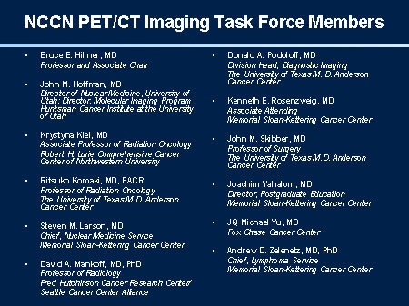 NCCN Task Force Report: PET/CT Imaging (Slides With Transcript)