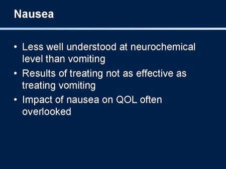 Managing Effects of Cancer Therapy: Nausea and Vomiting (Slides With ...
