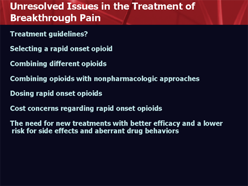 Treatment Landscape for Breakthrough Pain, Cancer (Slides With Transcript)