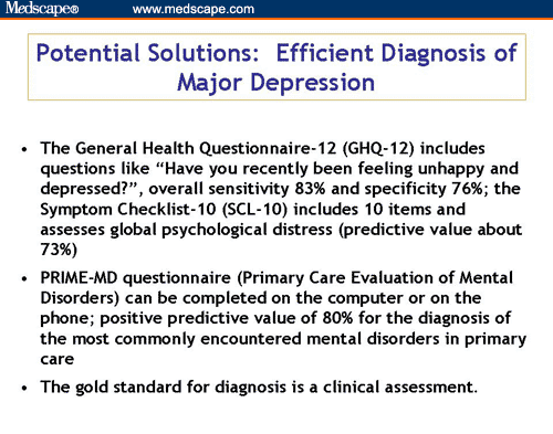 The Diagnosis and Treatment of Depression in Primary Care: An Evidence ...