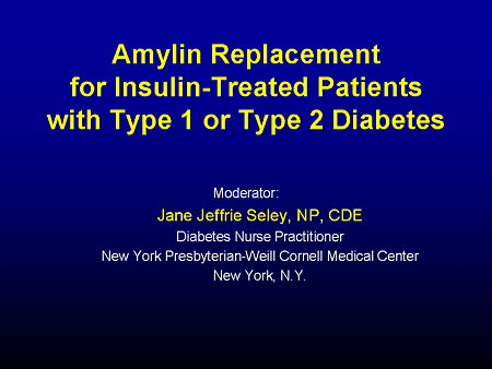 Amylin Replacement for Insulin-Treated Patients With Type 1 or Type 2 ...